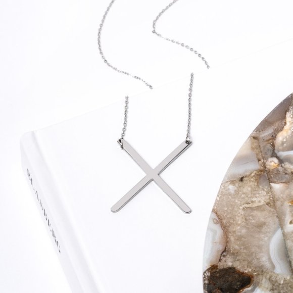 Jewelry | Letter X Pendant Necklace In Stainless Steel | Poshmark